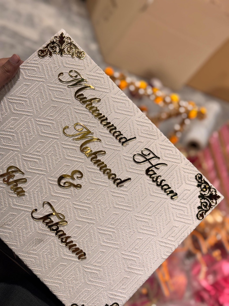 Custom Nikah Booklet: Arabic Calligraphy, Gold Accents, Wedding ...