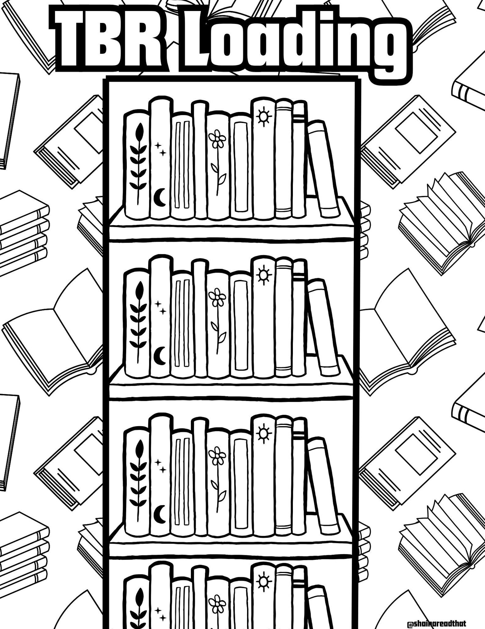 Bookish Themed Coloring Page Bundle - Etsy