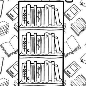 Bookish Themed Coloring Page Bundle - Etsy