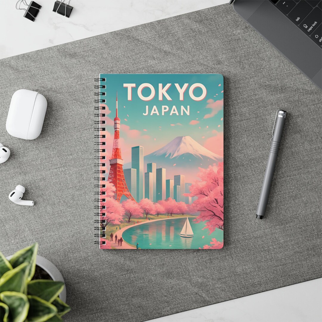 Tokyo Travel Journal: Mount Fuji & Cherry Blossoms A5 Notebook - Etsy