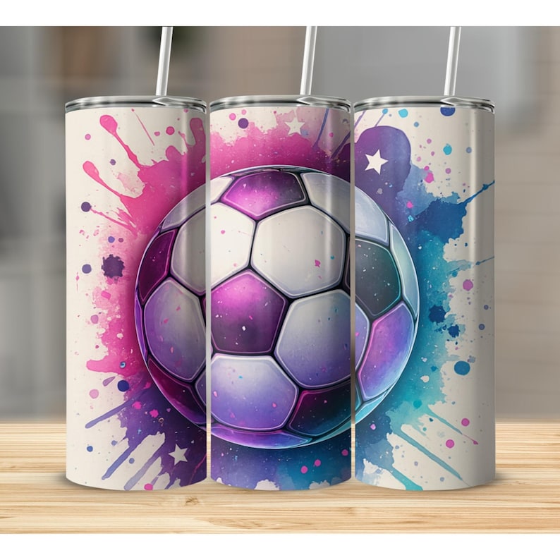 Football Tumbler Wrap Bundle | 20oz Sports Wraps | Soccer Ball Digital ...