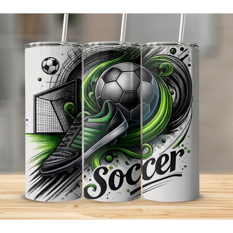 Football Tumbler Wrap Bundle | 20oz Sports Wraps | Soccer Ball Digital ...