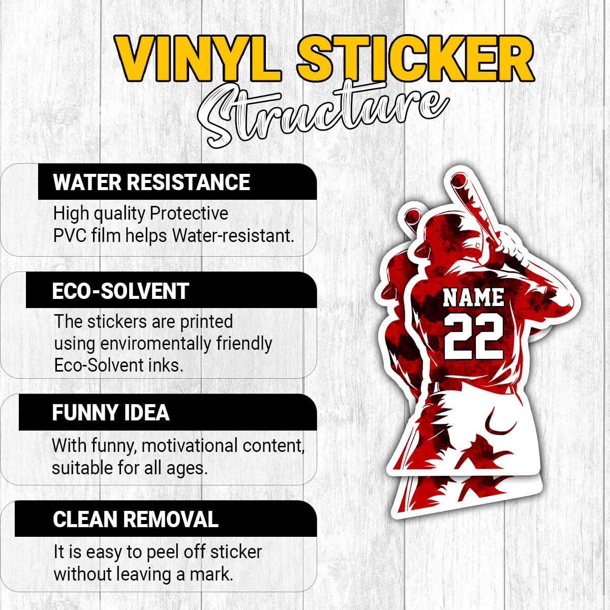 Personalized Baseball Sticker Custom Baseball Letter Stickers Sport ...