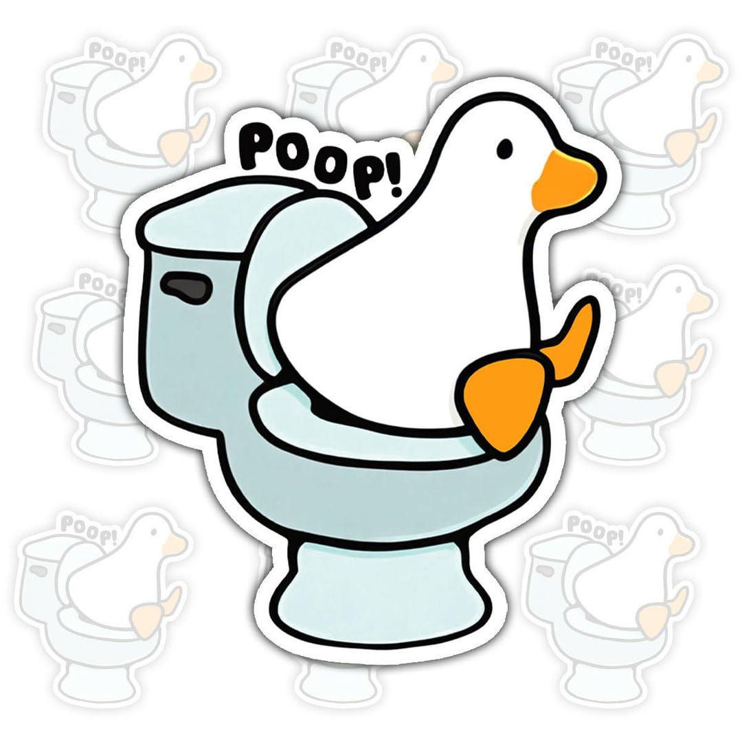 Poop Duck Sticker Gifts for Goose Lover Funny Toilet Goose Poop ...