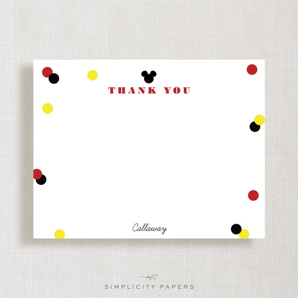 Mickey Mouse Thank You Cards - Etsy