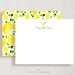 Lemon Note Card With Optional Printed Backer // Stationery Set - Etsy