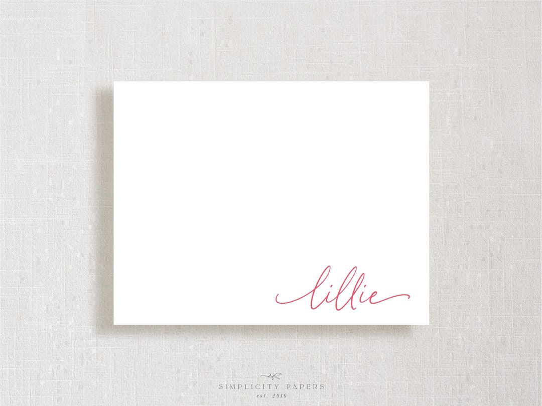Personalized Note Card Set | Pretty in Pink | Personal Stationery ...
