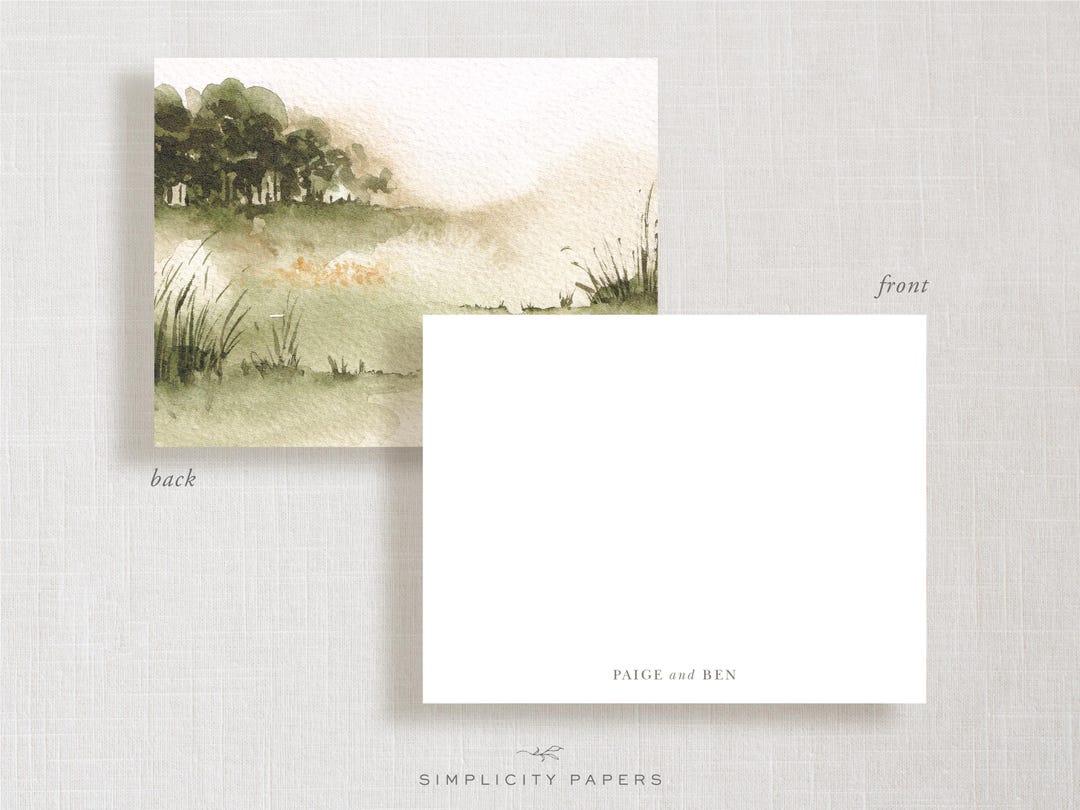 Custom Double-sided Note Card // Paige // Stationery Set // Thank You ...