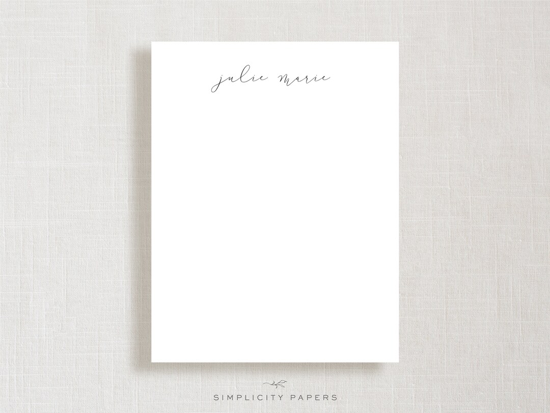 Personalized Note Card Set // Script // Stationery for Her - Etsy