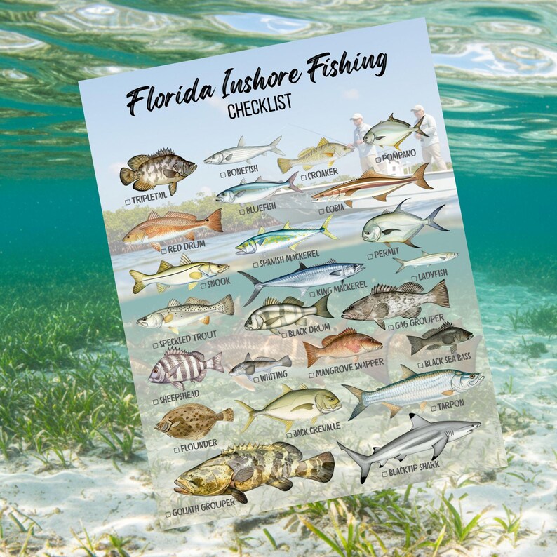 Printable Florida Inshore Fishing Checklist - Instant Digital Download ...