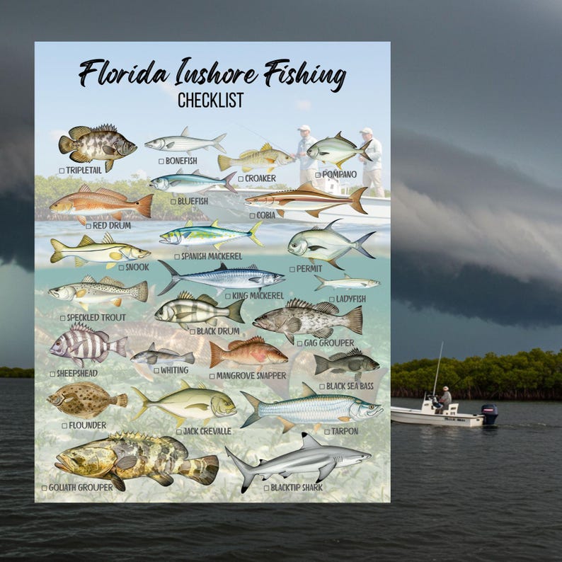 Printable Florida Inshore Fishing Checklist - Instant Digital Download ...