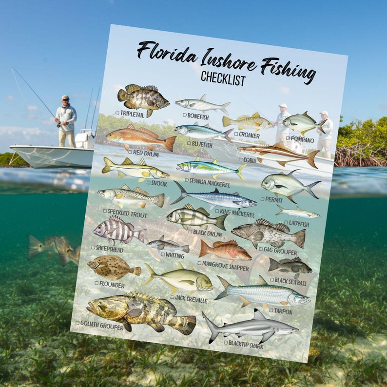 Printable Florida Inshore Fishing Checklist - Instant Digital Download ...