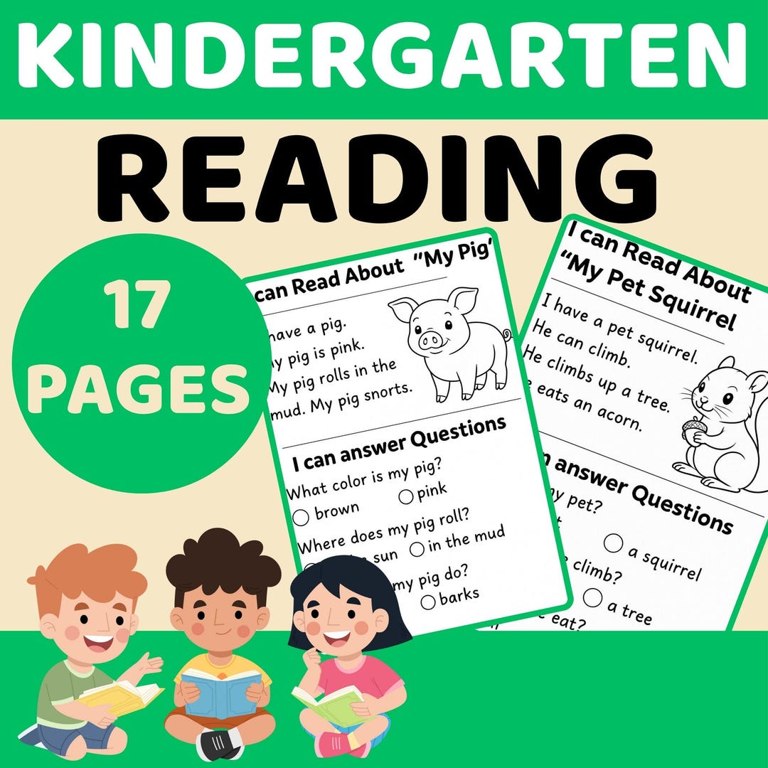Kindergarten at Home Reading Worksheets - Comprehension Passages ...
