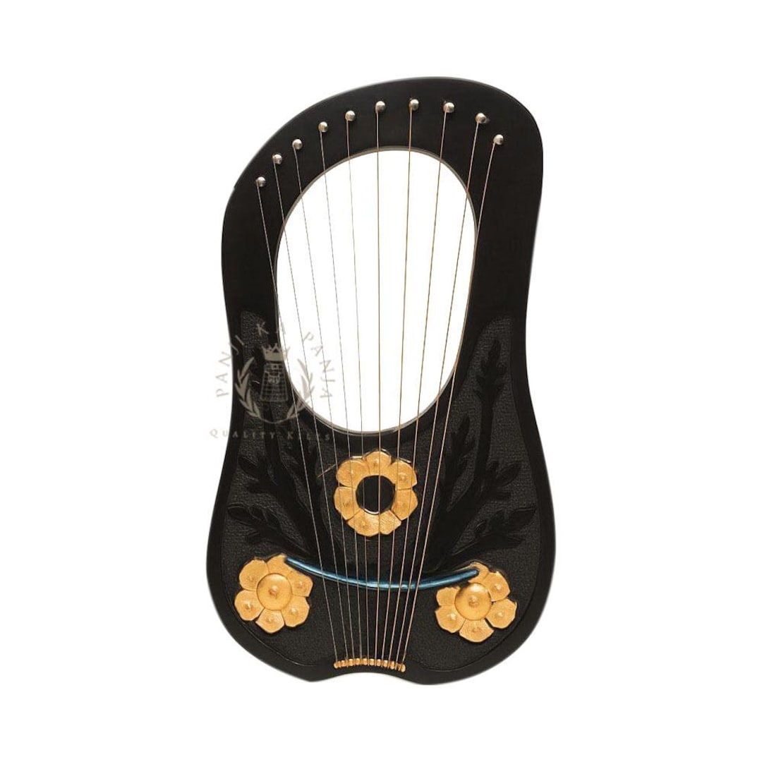 Rosewood Lyre Harp – Handmade Floral Design, 10 Metal Strings - Etsy