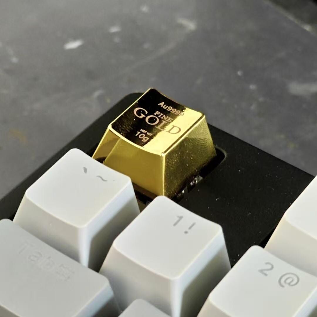 Golden Keycaps, Mechanical Keyboard Keycap, CNC Aluminum Artisan Esc ...