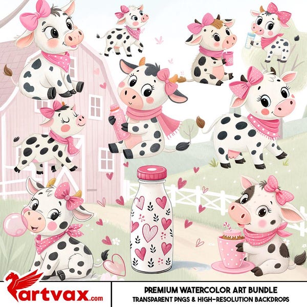 Farm Life, Watercolor Clipart, Farm Clipart, Farm Animals, PNG File ...