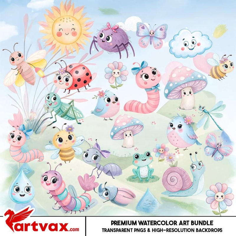 Cute Bugs Clipart - Etsy