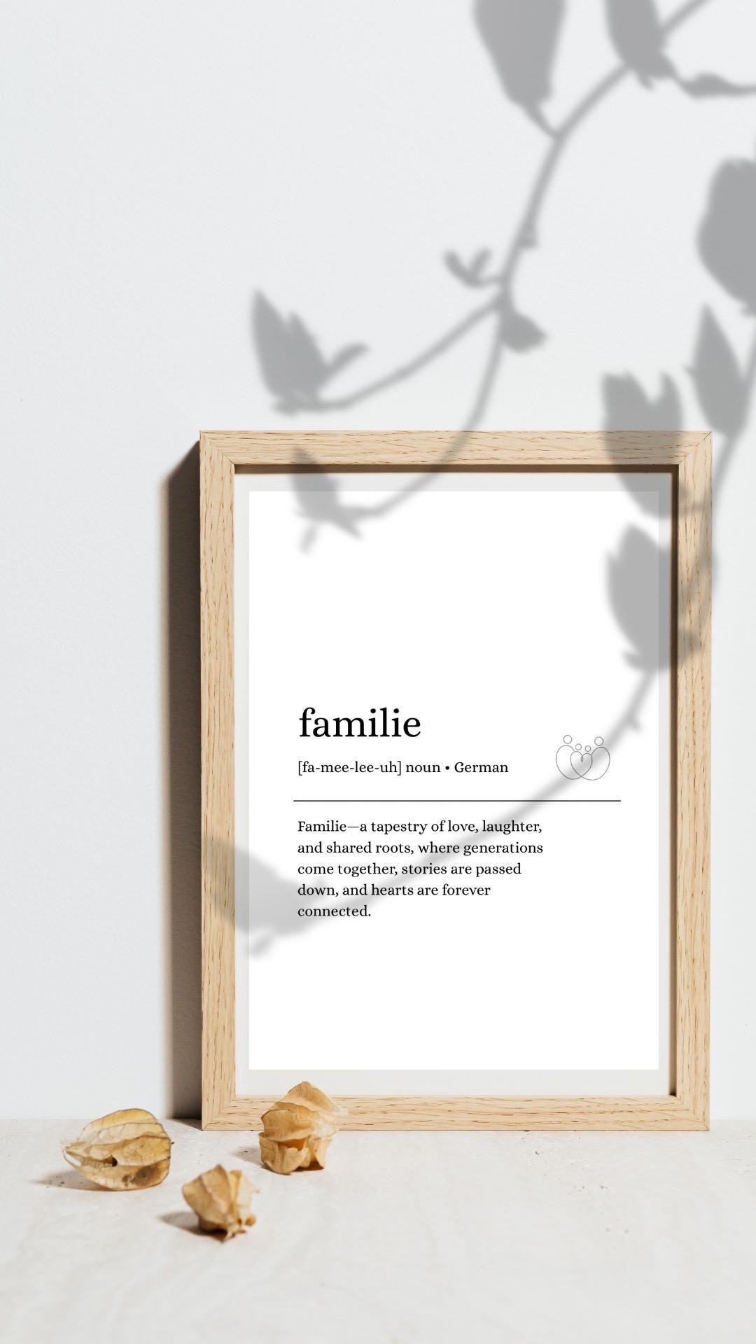 Wall Art Decor - Family in German 'familie' PDF - Etsy