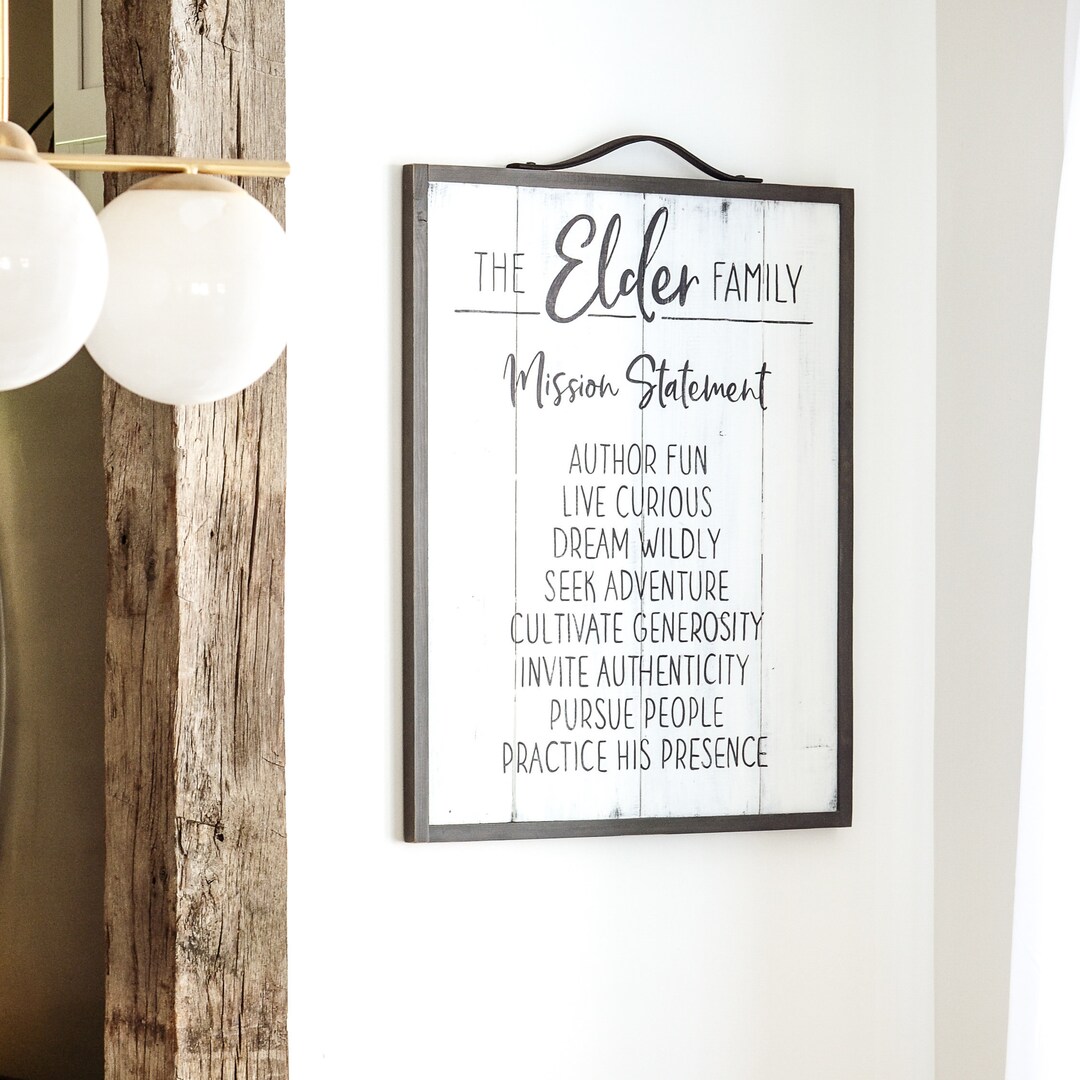 Mission Statement Sign Purpose Statement Family Sign - Etsy