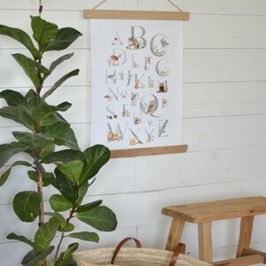 Alphabet Nursery Canvas Wall Art, Forest Animals Design, Baby Room ...