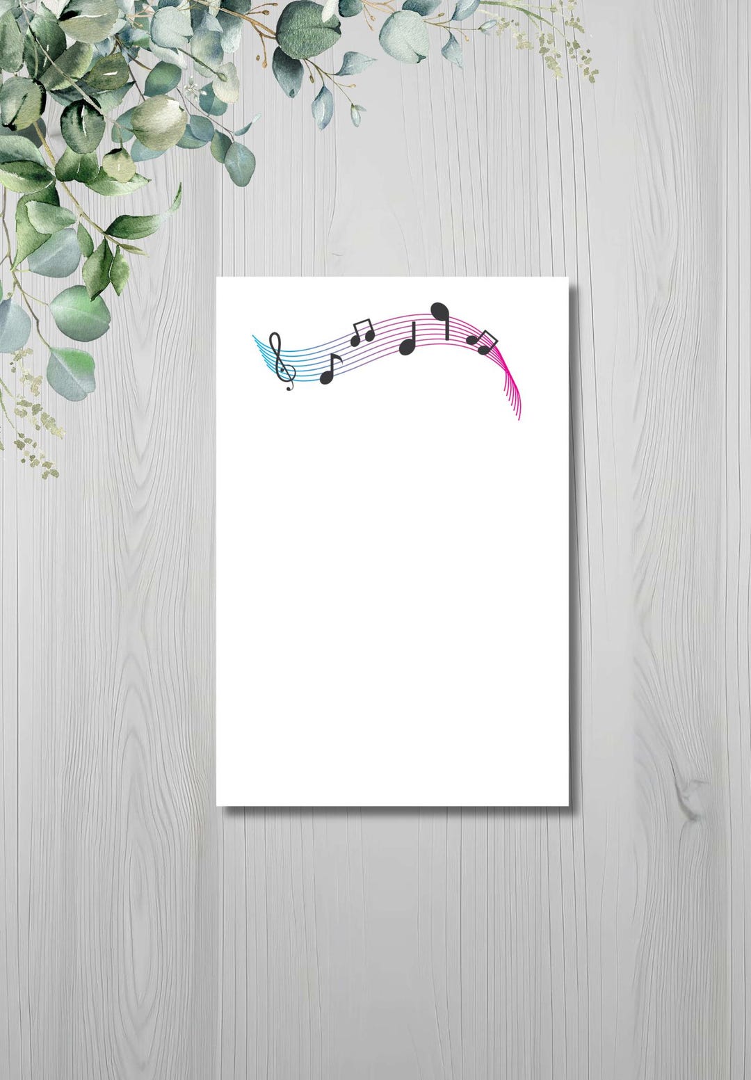 Musical Notes Notepad, Lined or Unlined, 4"x6" Size, Thoughtful Gift ...