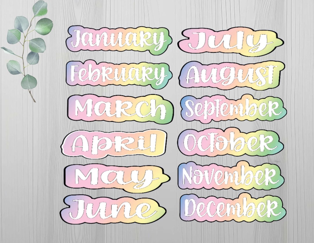 Calendar Month Magnetic Labels, Home Office Classroom Decor - Etsy