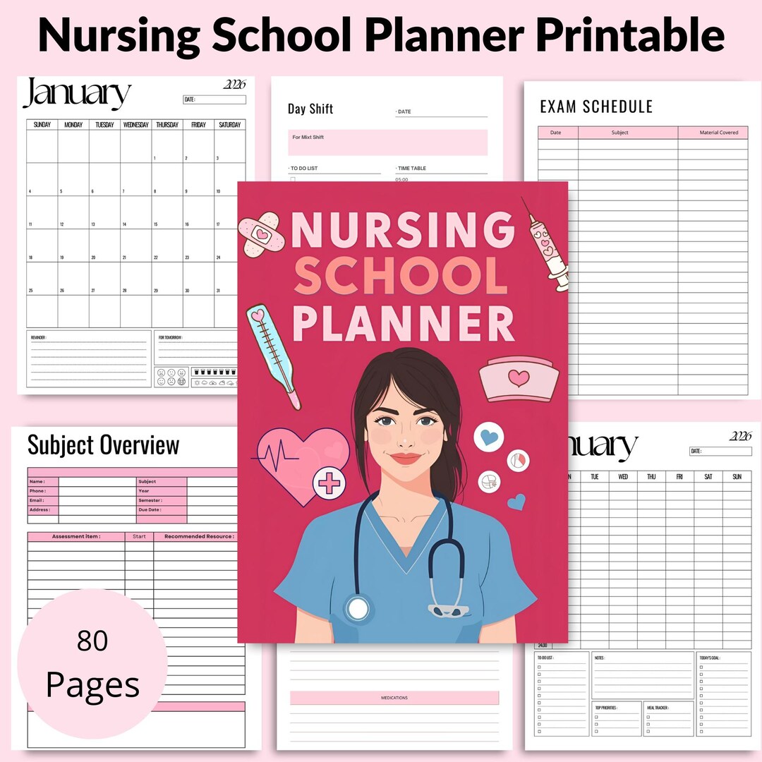Nursing School Planner Printable - Nurse Planner Pdf-nursing Organizer ...