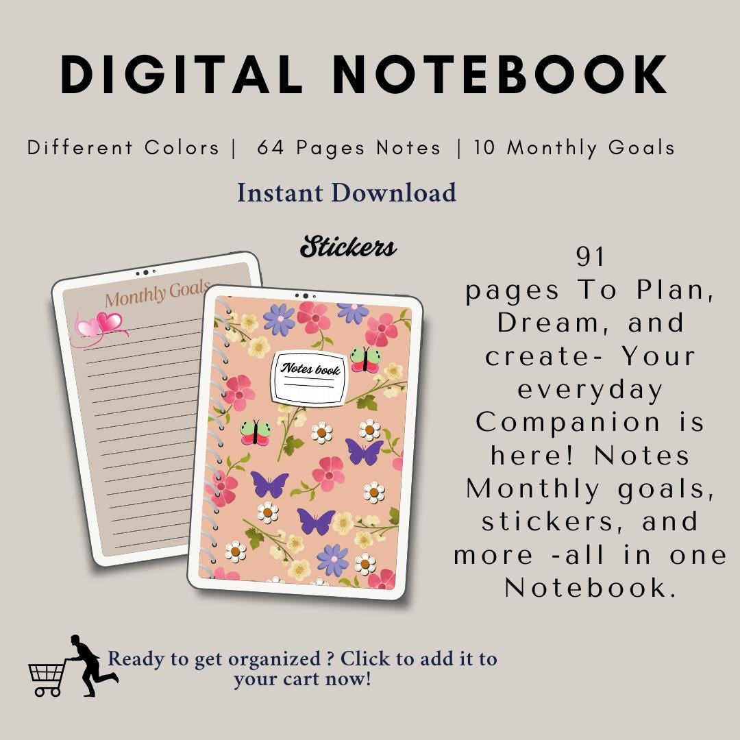 Printable Goal Planner: Monthly Tracker, Stickers (digital Download ...