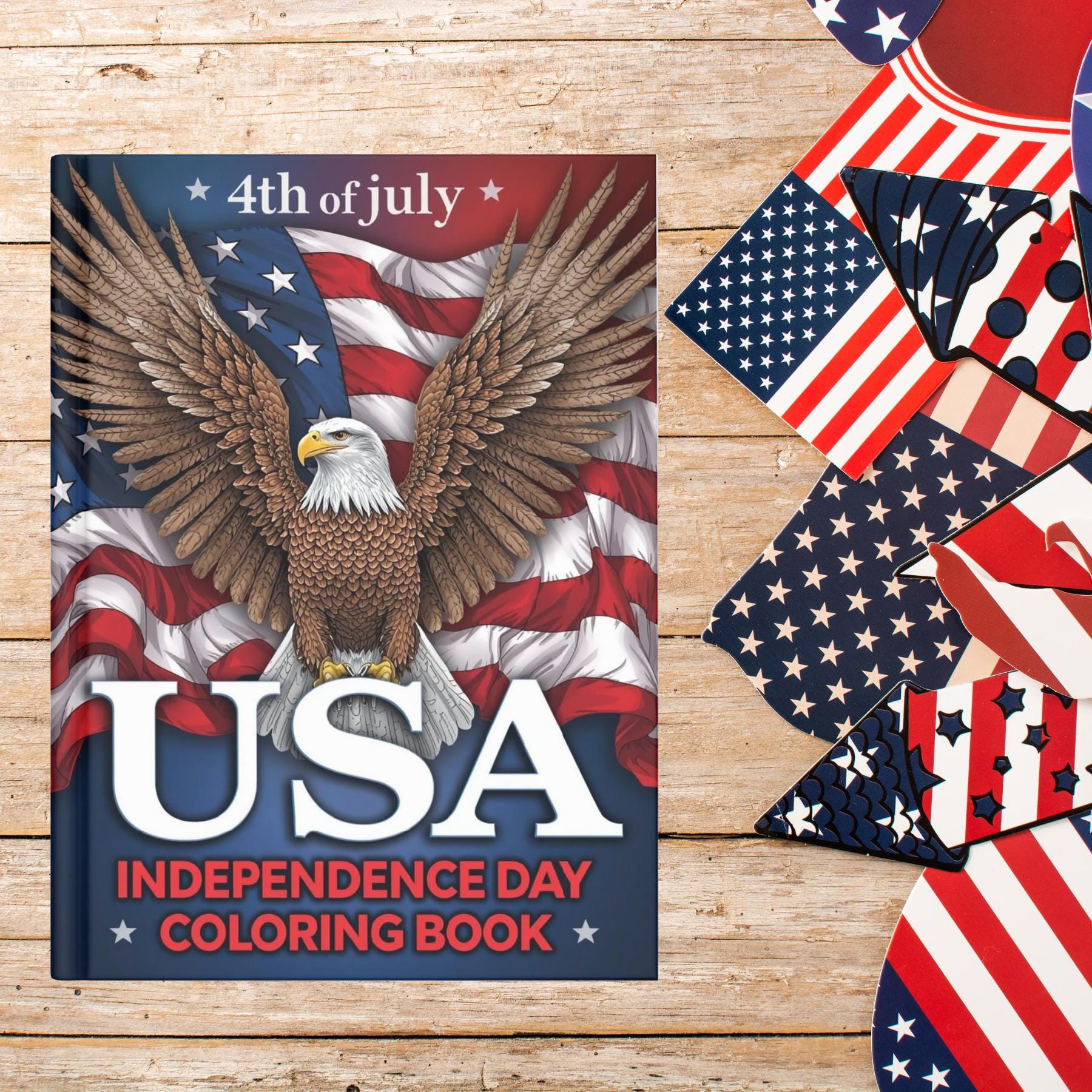 4th of July Coloring Book, 50 Patriotic Pages (PDF Download) - Etsy
