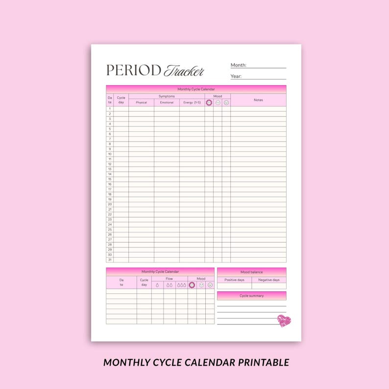 Period Tracker Printable-period Journal A4 PDF Instant Download-period ...