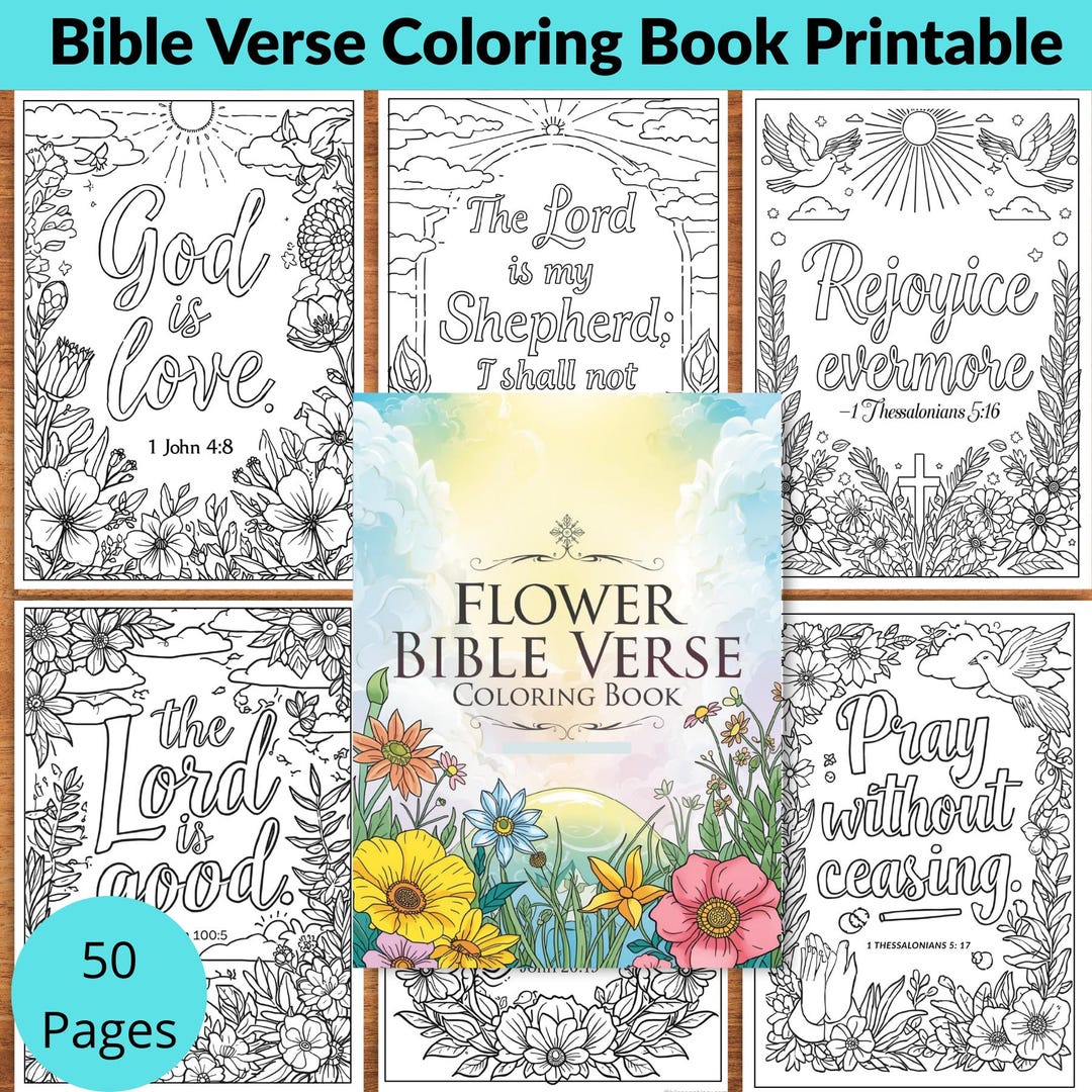 Bible Verse Coloring Book-christian Printable Activity-christian ...