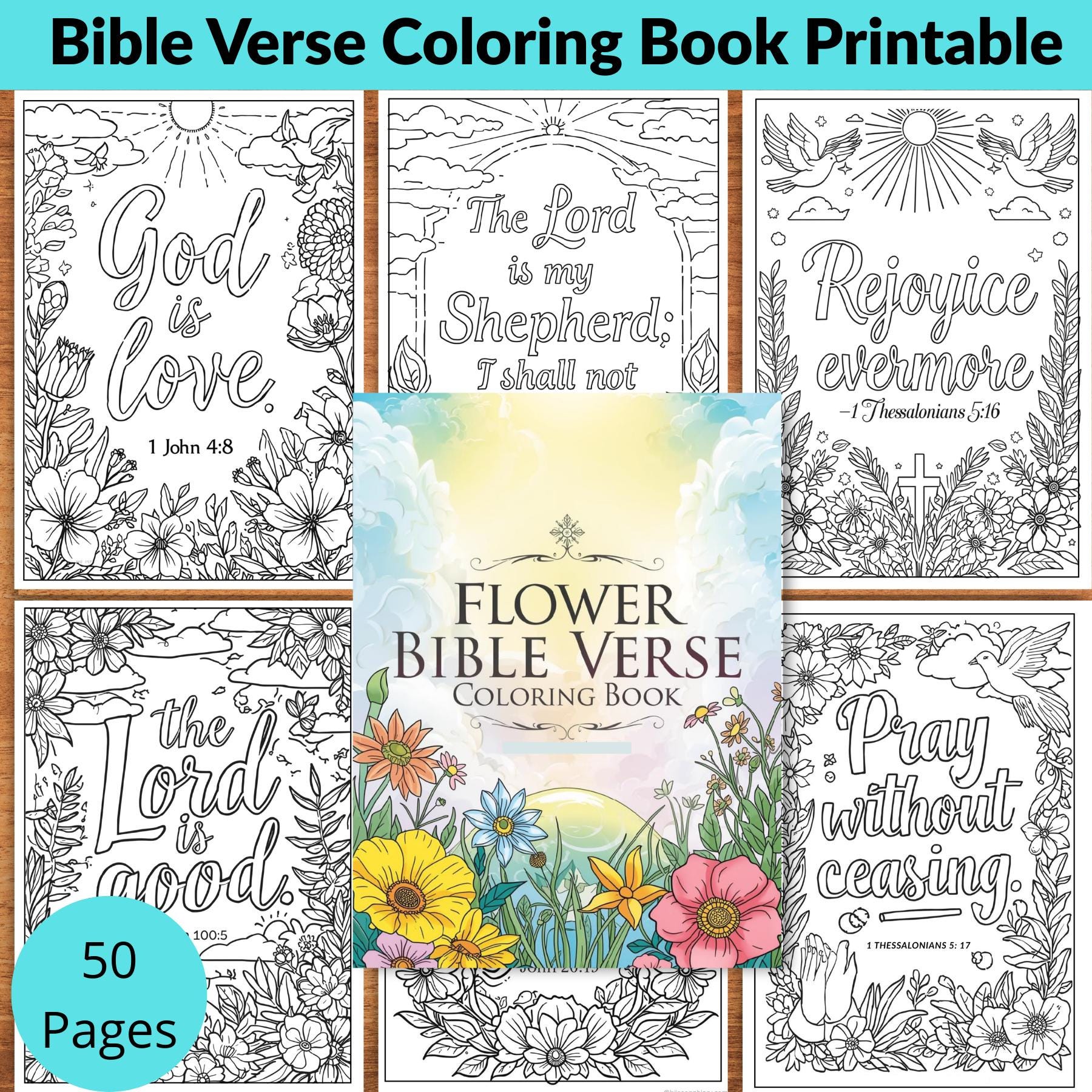 Bible Verse Coloring Book-christian Printable Activity-christian ...