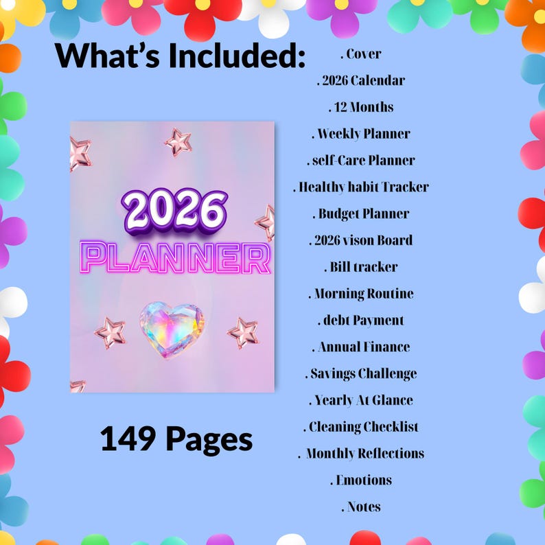 2026 Planner Printable PDF- A5 Monthly at a Glance & Fitness Planner ...