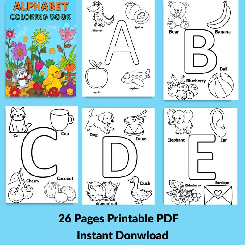 Alphabet & Numbers Coloring Book - Educational Printables Tracing ...
