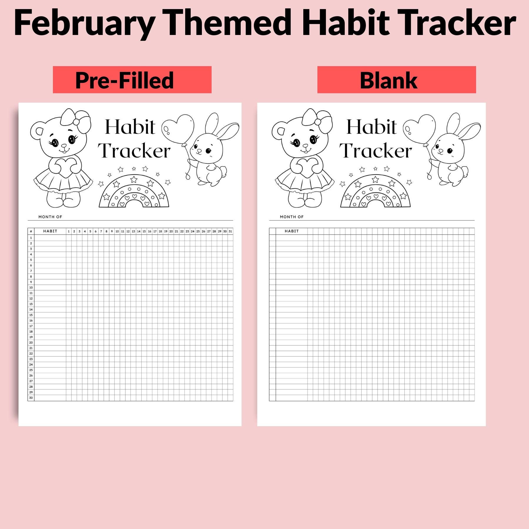 February Journal Bundle Printable-february Calendar & Agenda-bucket ...