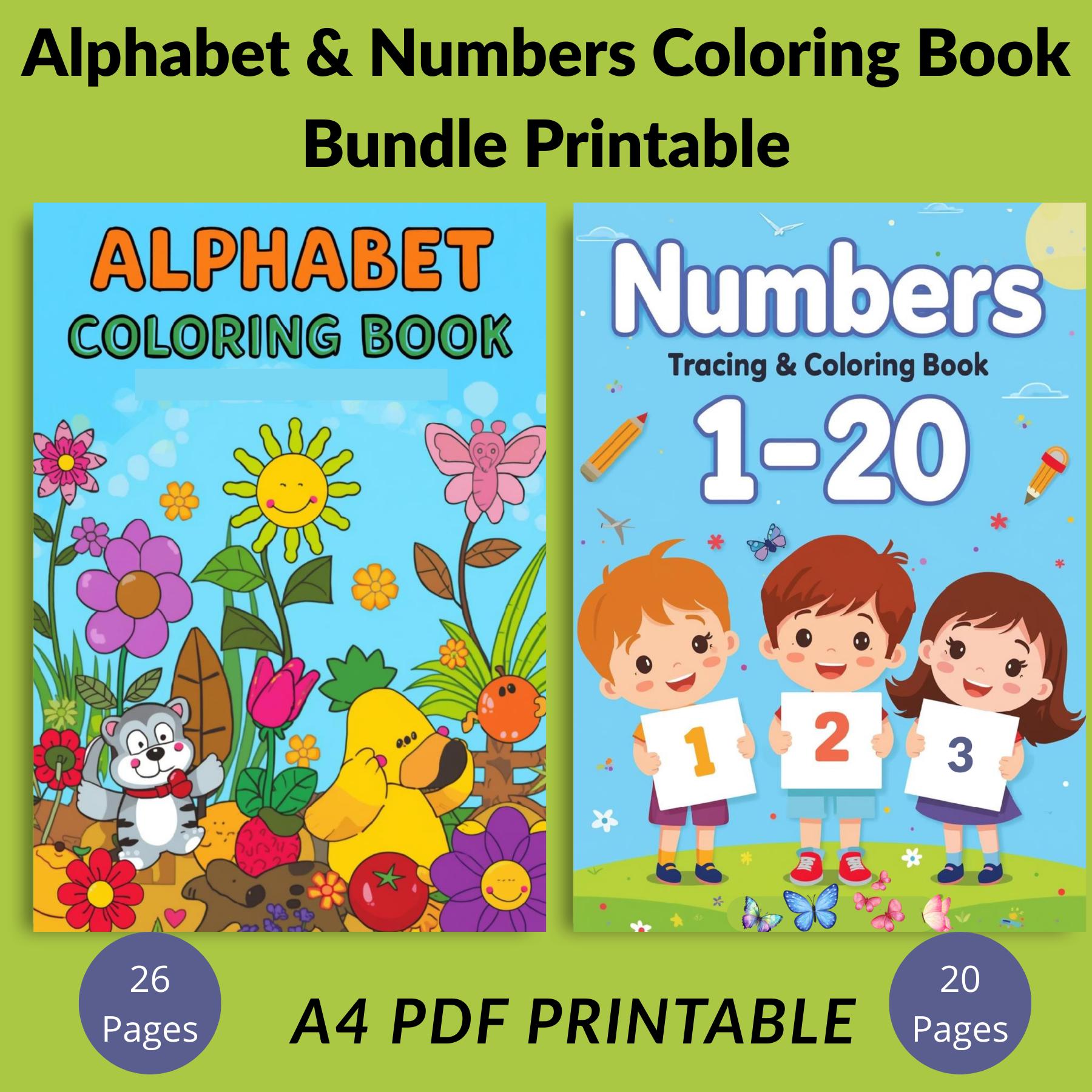 Alphabet & Numbers Coloring Book - Educational Printables Tracing ...