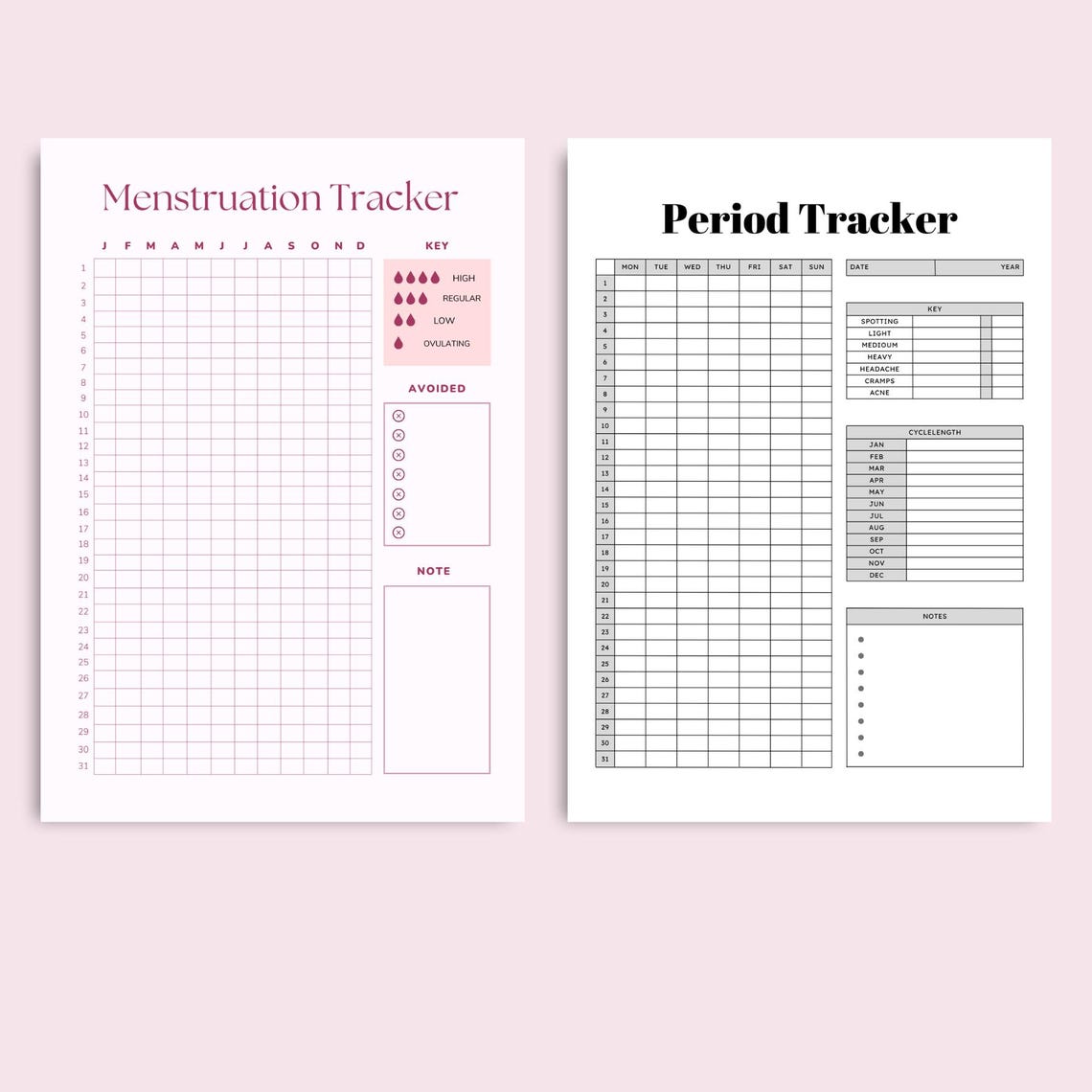 Period Tracker Printable-period Journal A4 PDF Instant Download-period ...