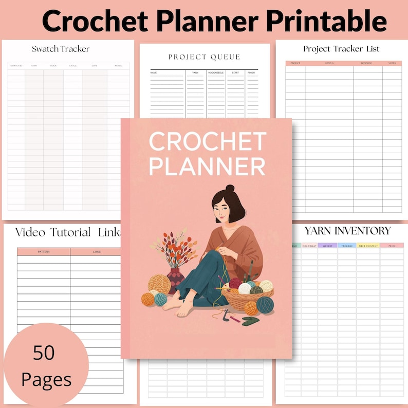 Crochet Project Planner Printable-crochet Pattern Organizer-crochet ...