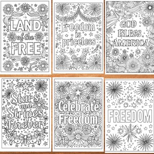 4th of July Coloring Book, 50 Patriotic Pages (PDF Download) - Etsy