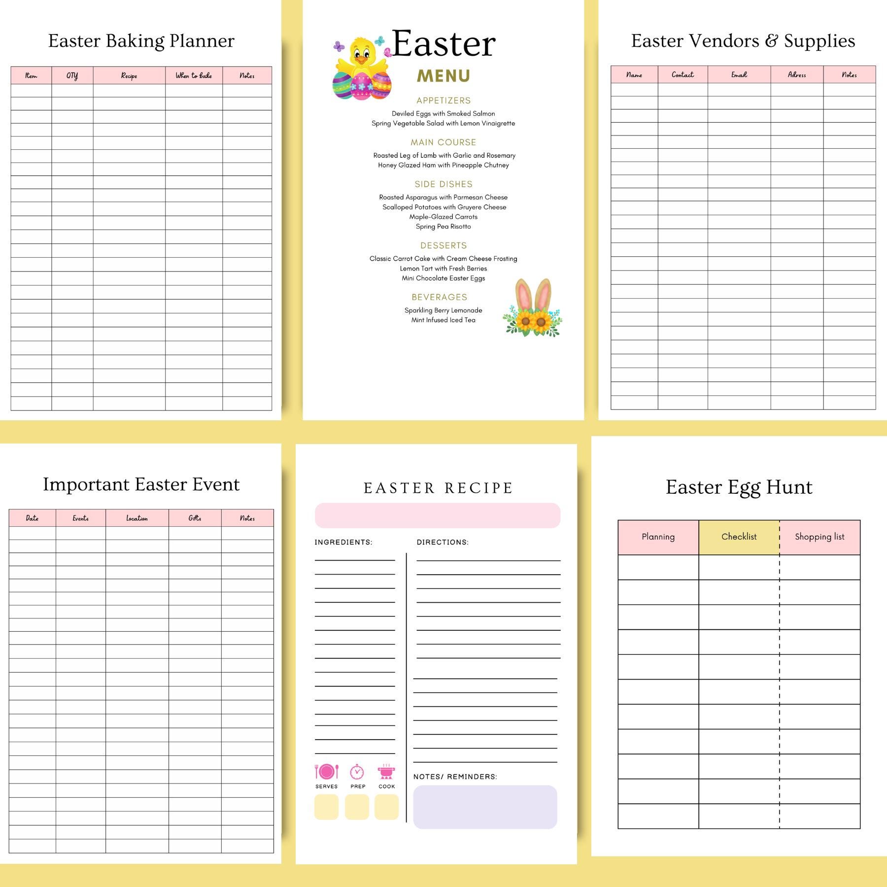 Easter Planner Printable Bundle-easter Eggs Hunt & Notebook-spring ...