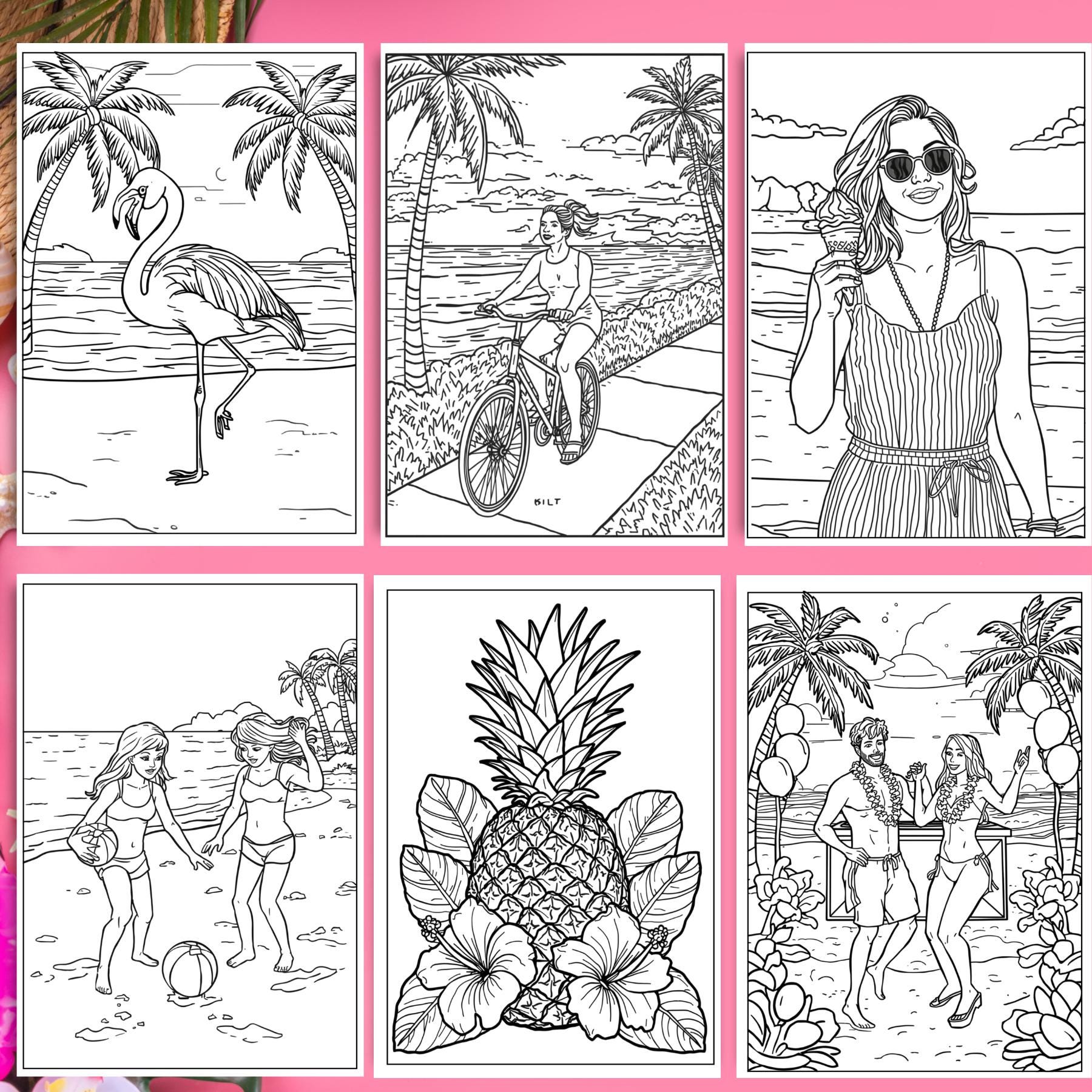 Summer Coloring Book Printable-beach Coloring Pages A4 PDF Instant ...