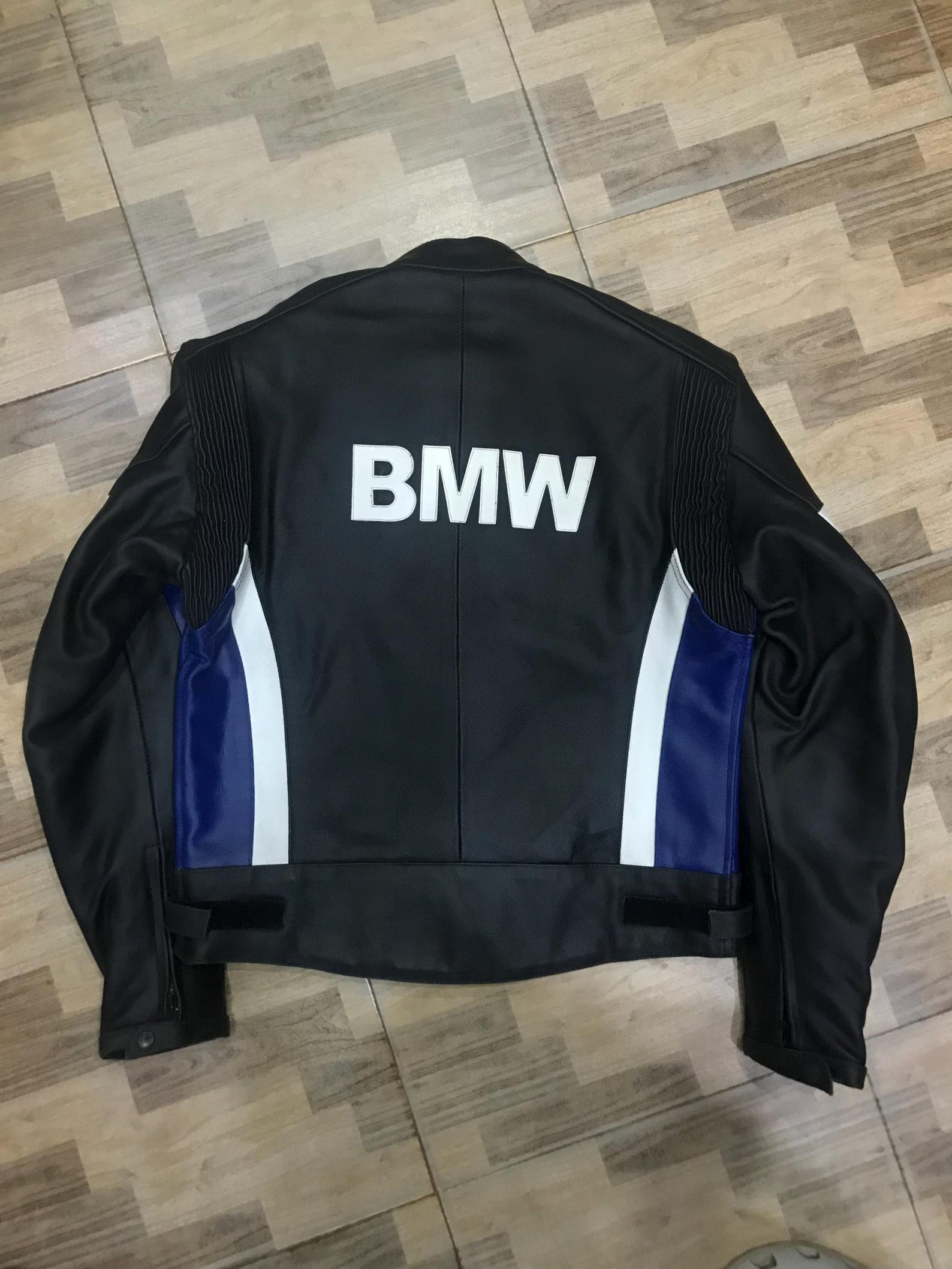 BMW Motorcycle Racing Leather Jacket – Black & Blue Protective Biker ...