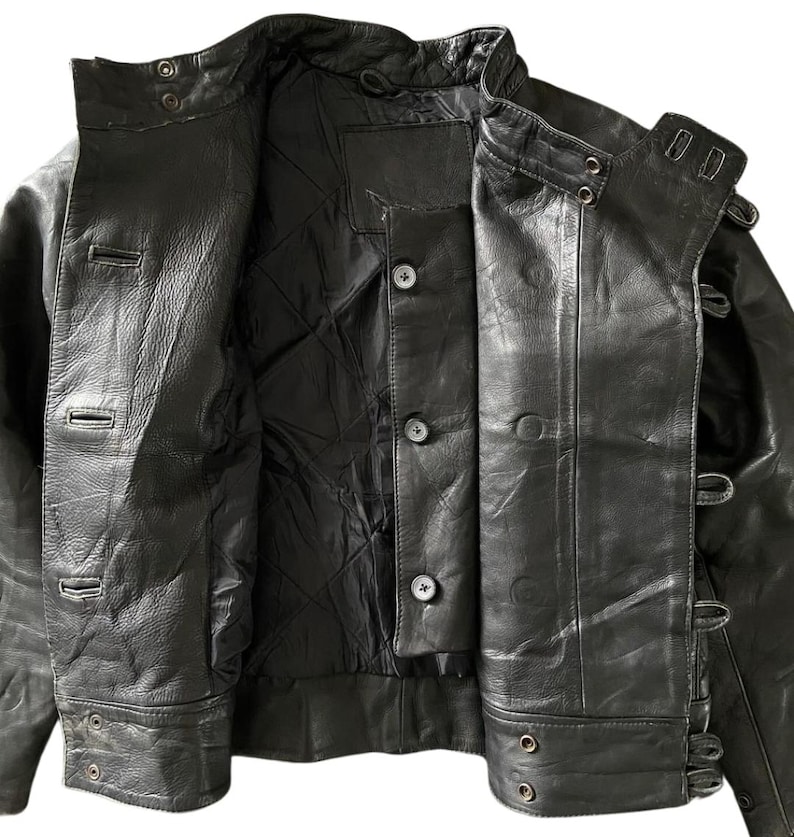 Vintage Swedish Military Leather Motorcycle Jacket – Asymmetrical Moto ...