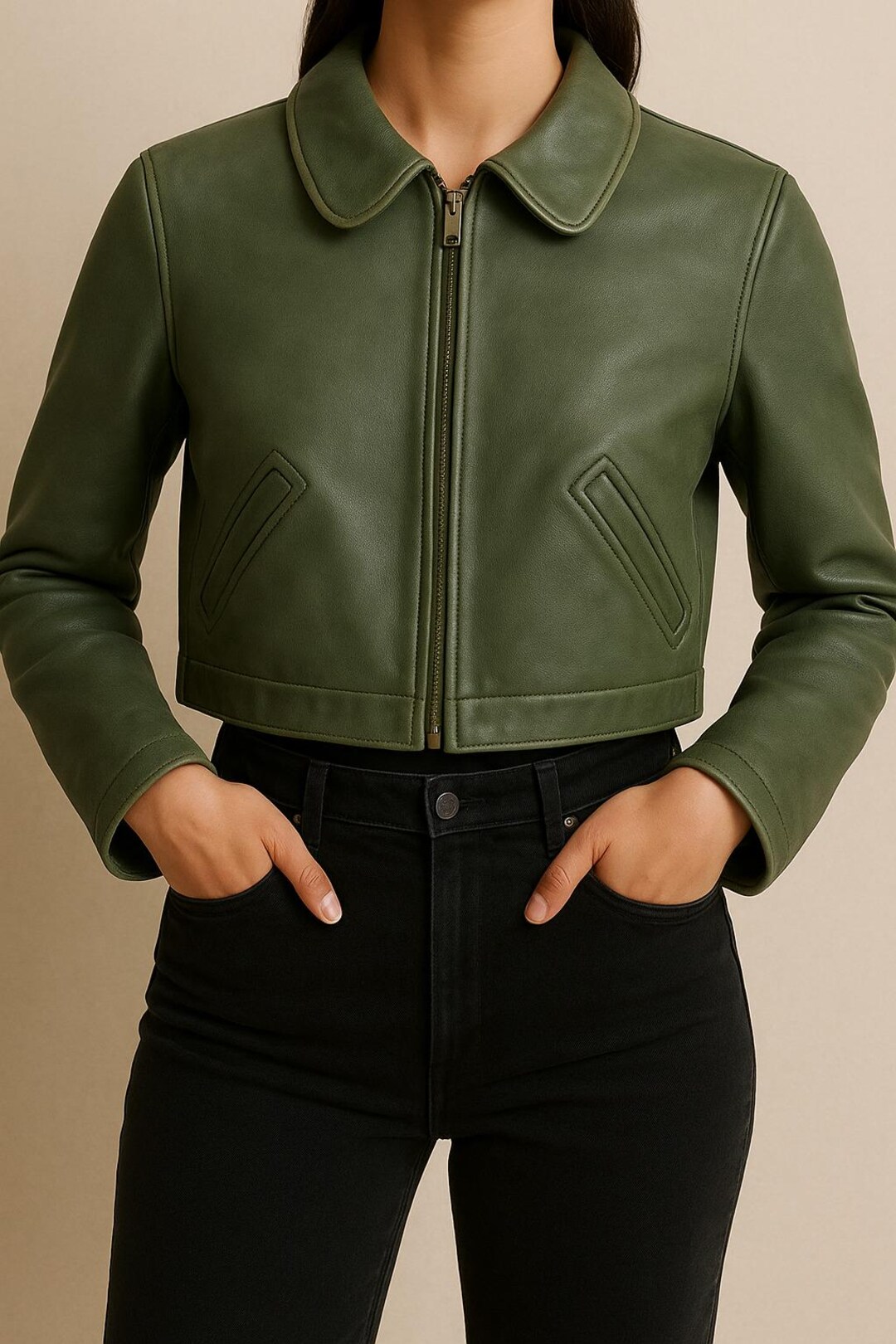 Vintage German U-boat Submarine Men/women Cropped Leather Jacket Real ...