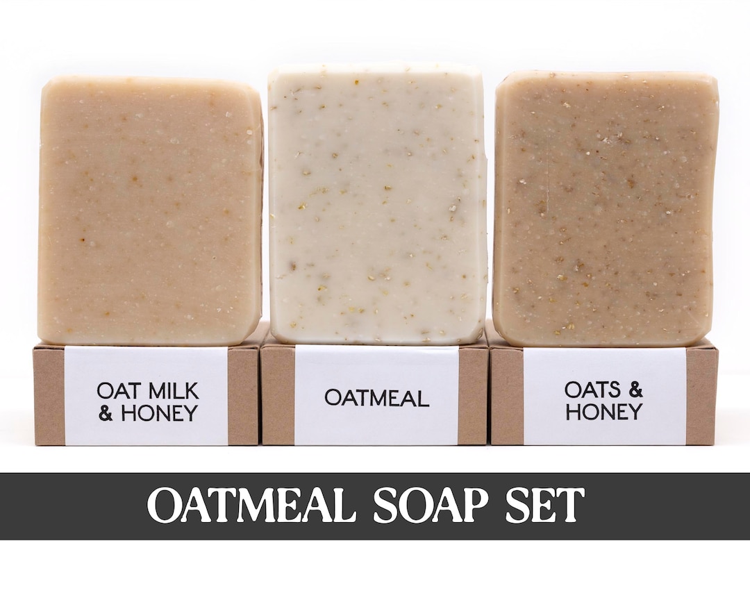 Oatmeal Soap Set, Oatmeal Honey Cold Process Soap Set, Sensitive Skin ...