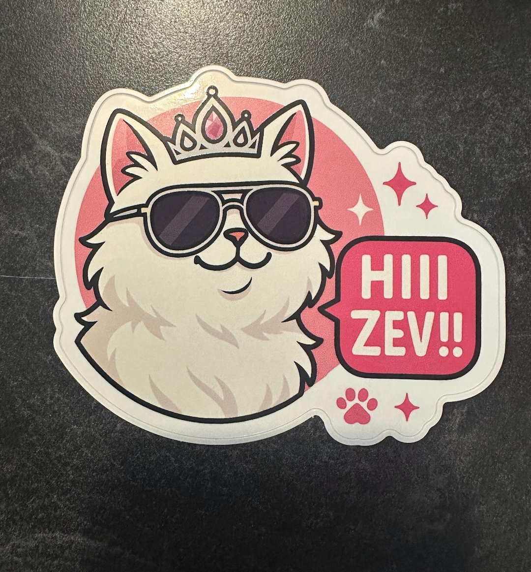 Princess Donut “HIII ZEV!!!” Head Sticker White – Die-cut, Dungeon ...