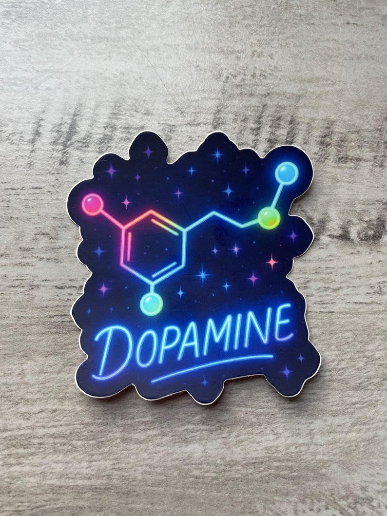 Dopamine Molecule Sticker: Neon Rainbow, Cosmic Vinyl - Etsy