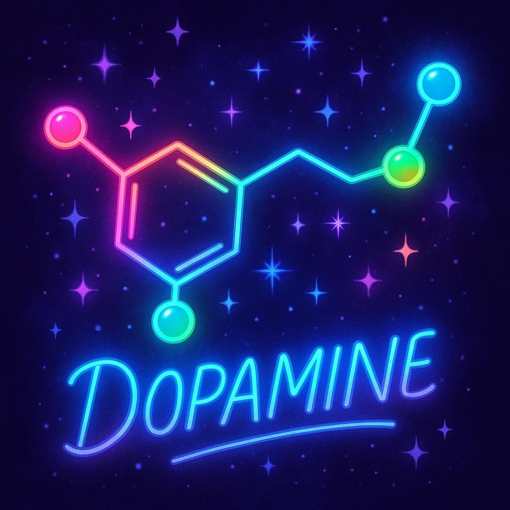 Dopamine Molecule Sticker – Glowing Neon Vinyl | Cosmic Chemistry ...