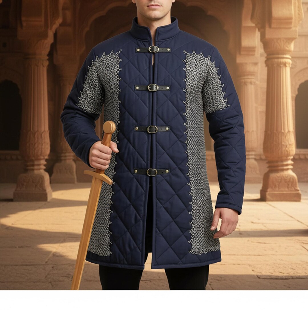 Gambeson With Chainmail Voiders: 9mm Flat Riveted Mild Steel, Cotton ...