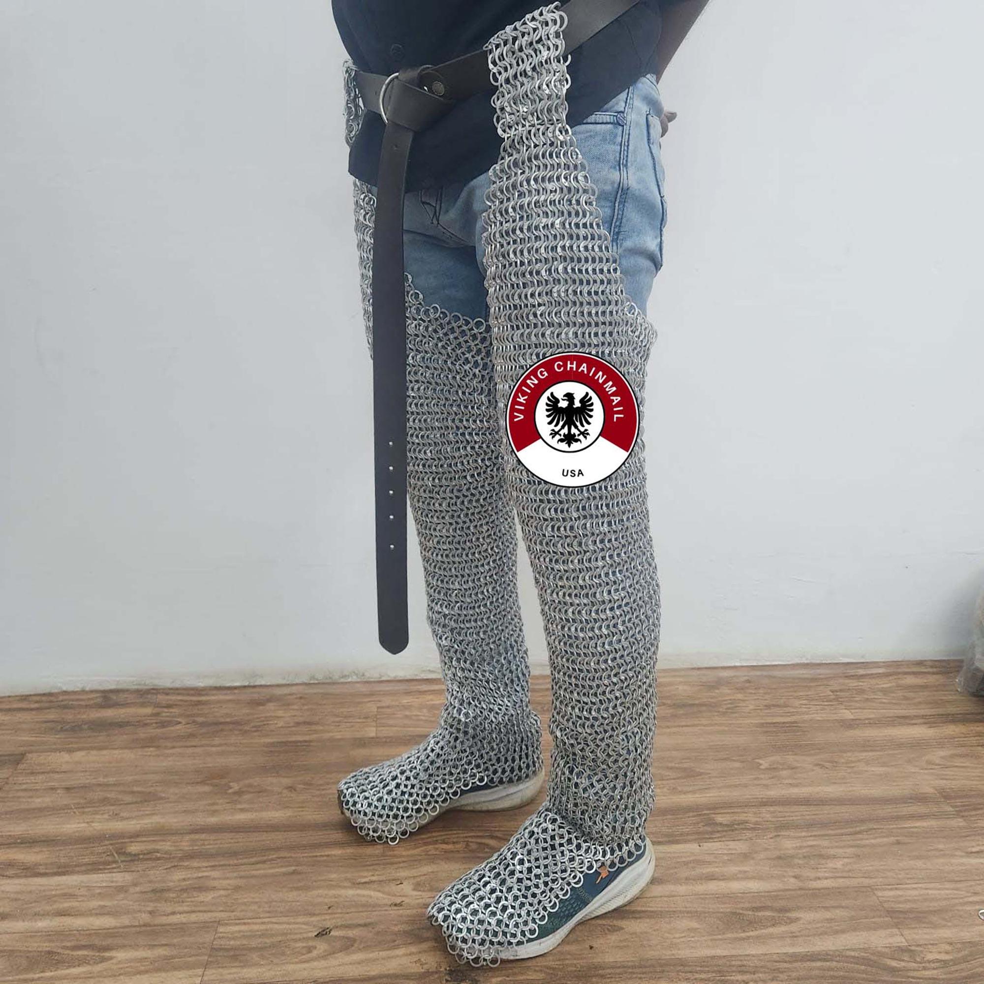 Aluminum Chainmail Leggings: 10mm Flat Ring, Riveted Chausses - Etsy